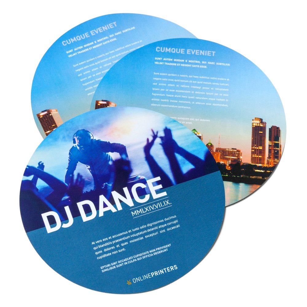 Impression de flyers Rond 148mm de diamétre - Livraison gratuite