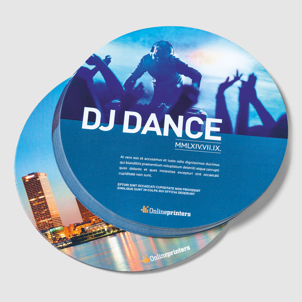 Impression de flyers Rond 148mm de diamétre - Livraison gratuite